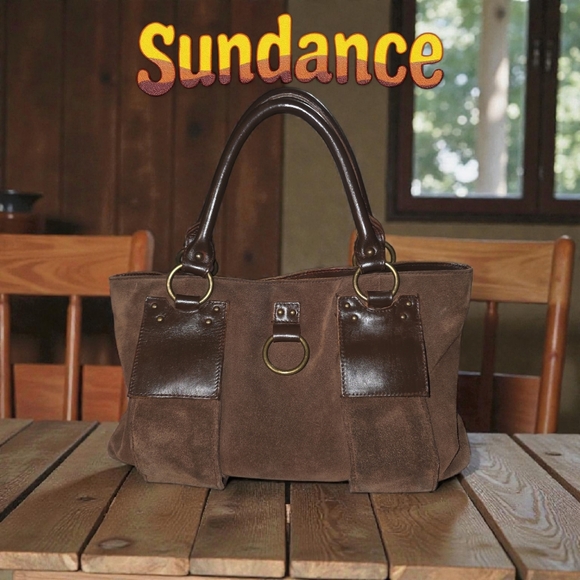 Sundance | Bags | Sundance Chocolate Brown Suede And Leather Tote ...